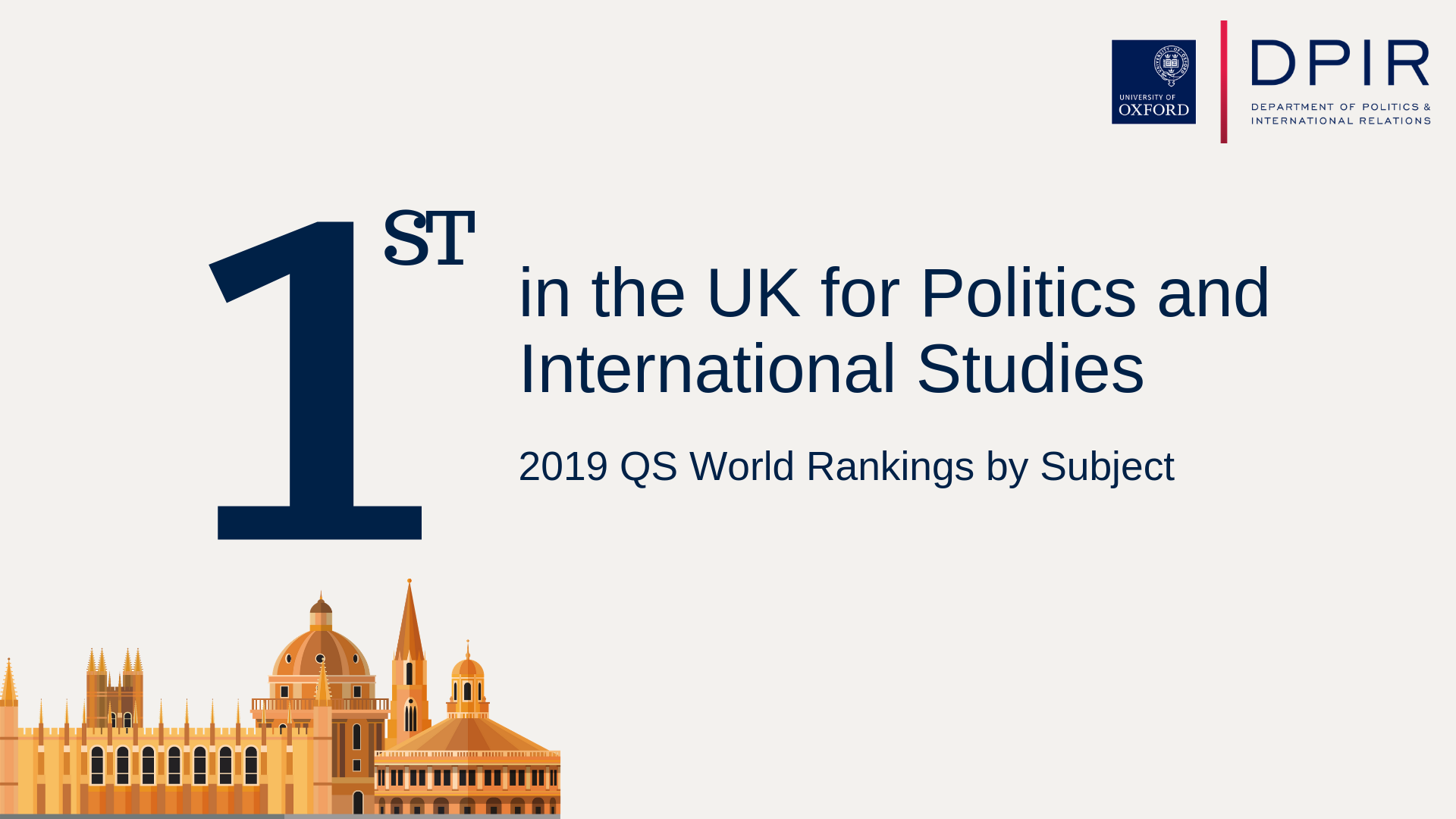 Department is first in UK and second in the world in 2019 QS World Rankings by Subject | DPIR
